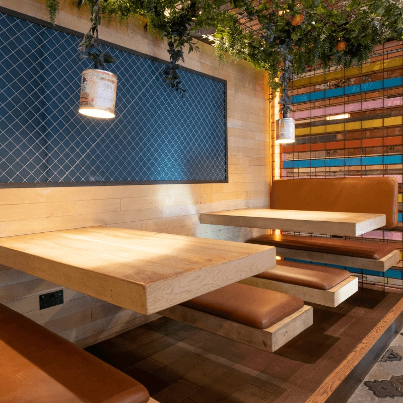 Bespoke Fixed Seating For Wahaca Restaurants | Atlas Contract Furniture
