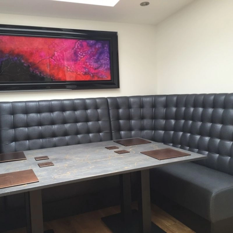 Square Pleated Button Back Bespoke Booth Seating | Essex
