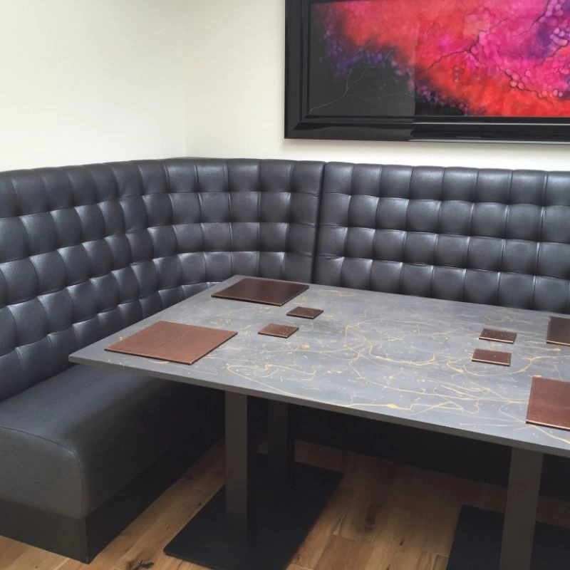 Square Pleated Button Back Bespoke Booth Seating | Essex