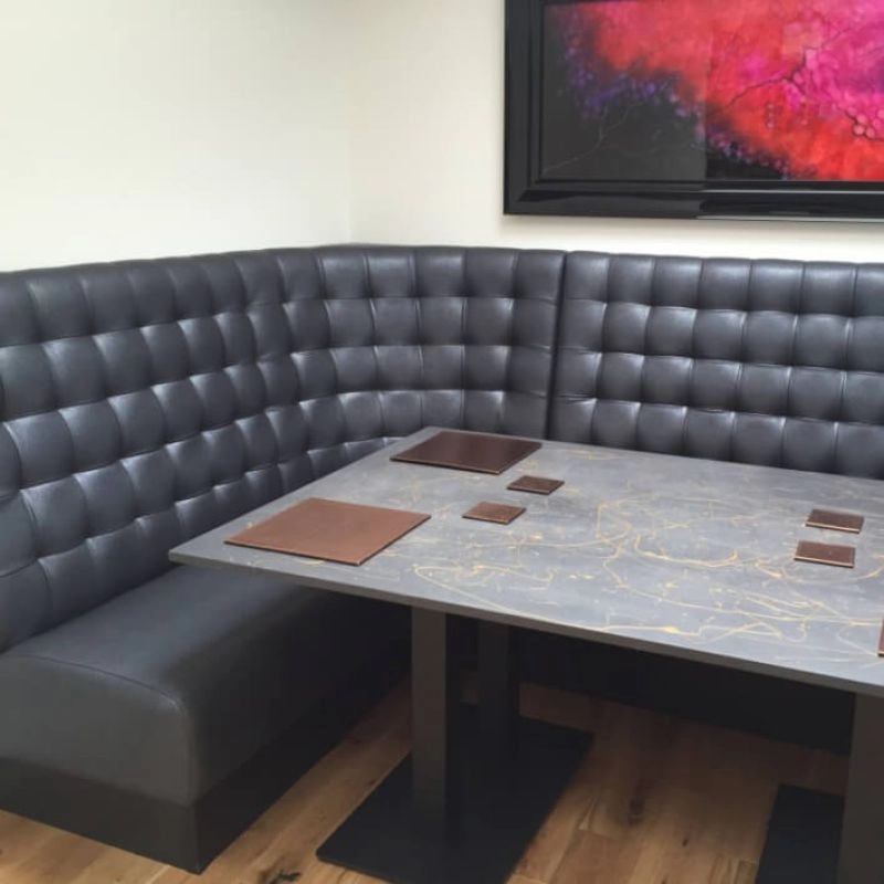 Square Pleated Button Back Bespoke Booth Seating | Essex