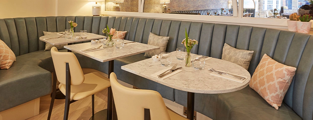 Tables and chairs for small restaurant store